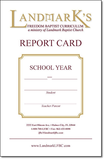 Support - Report Cards – Landmark's Freedom Baptist Curriculum